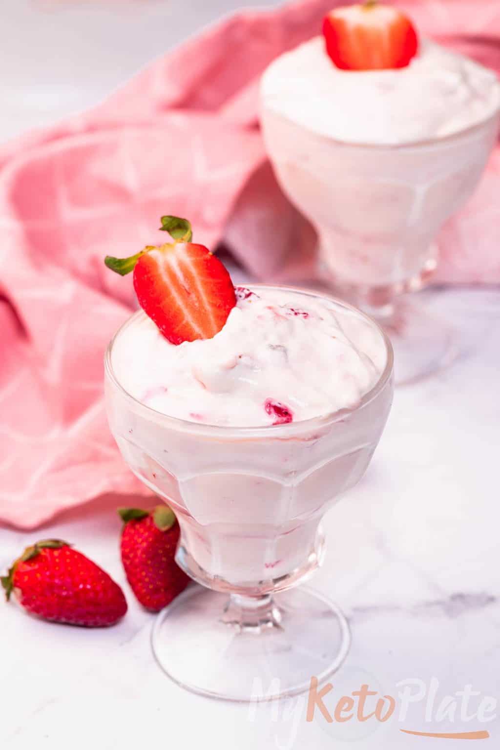 Easy Keto Strawberry Mousse - MyKetoPlate