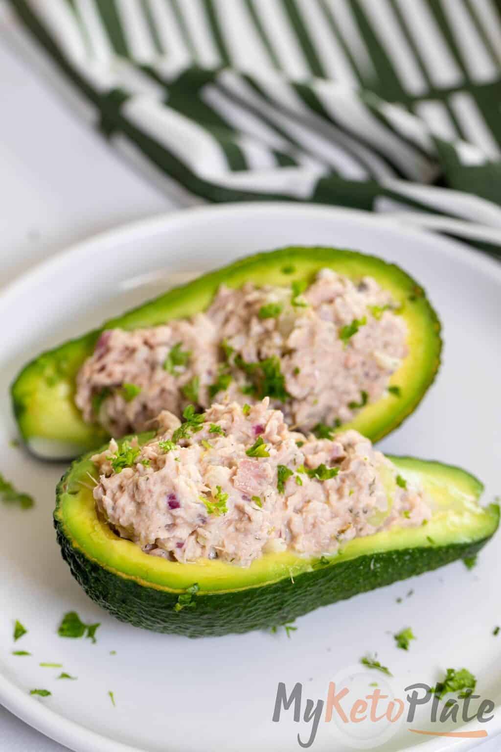 Easy Tuna Salad Stuffed Avocado - MyKetoPlate