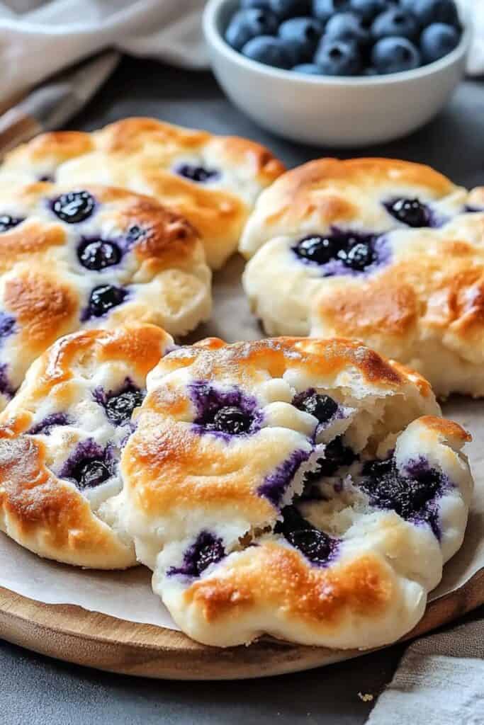 Fluffy Cottage Cheese Blueberry Cloud Bread - MyKetoPlate